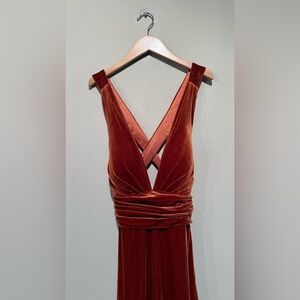 CETIMS | Dresses | Nwt Cetims Velvet Vneck Criss Cross Long Gown Dress ...
